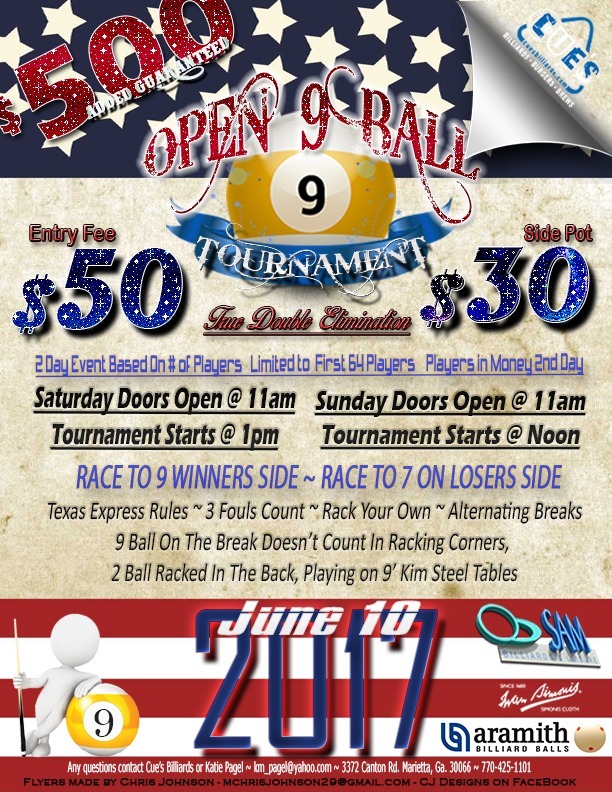 Pool tournaments in Marietta, GA